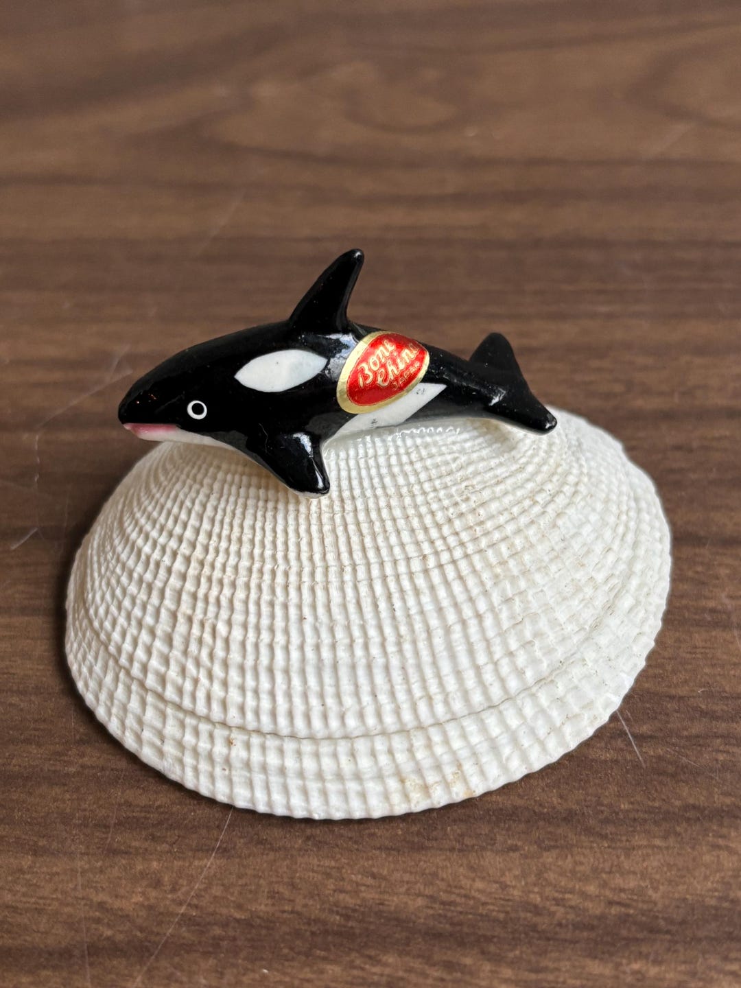Vintage Porcelain Whale on Shell - Etsy
