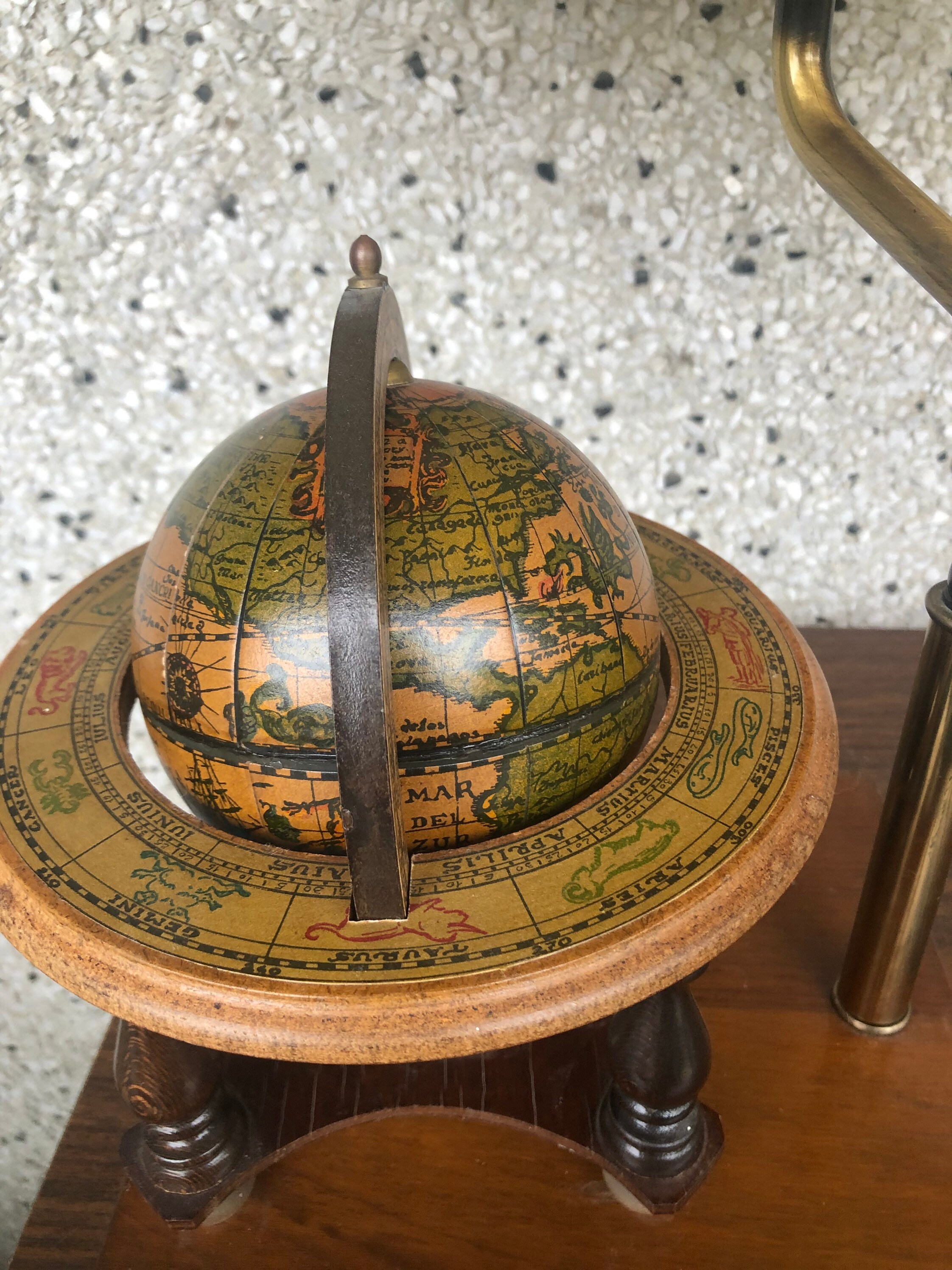 Rare Vintage Globe Map Lamp - Etsy