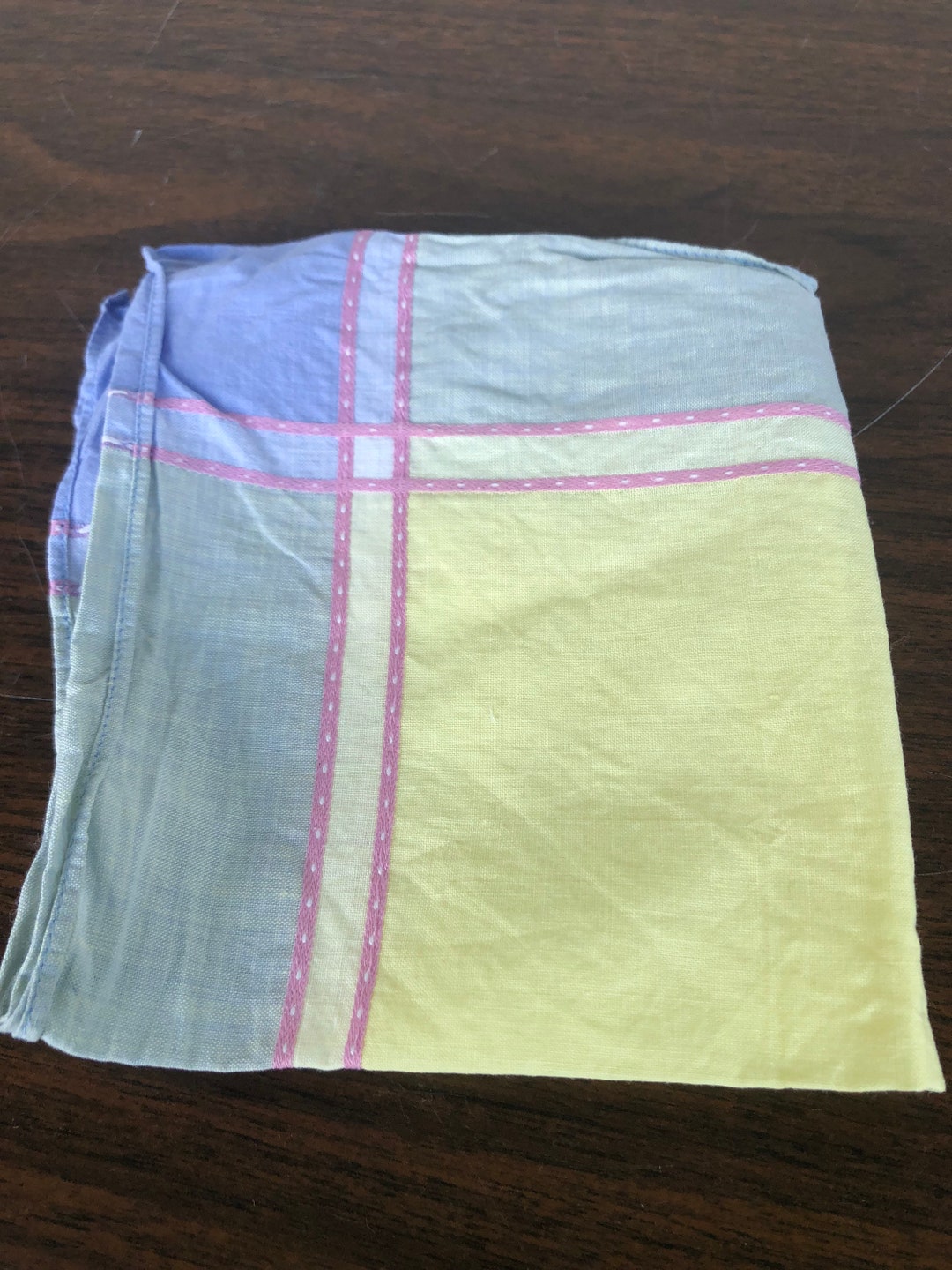 Vintage Pastel Yellow Purple Handkerchief - Etsy