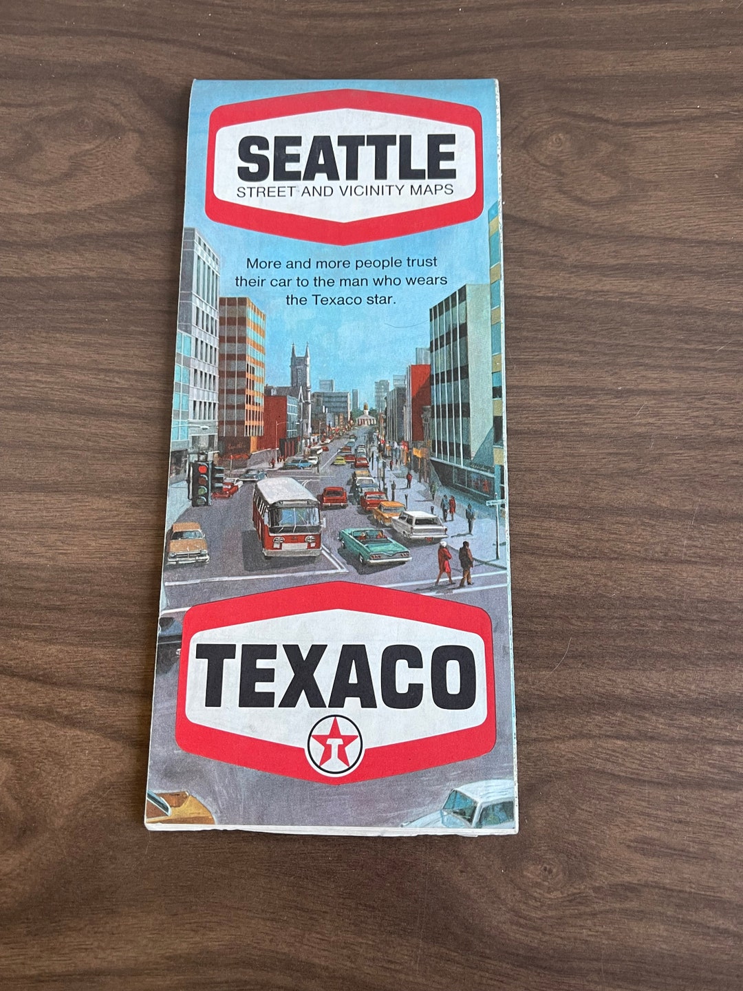Vintage Seattle Texaco Gas Station Road Map - Etsy