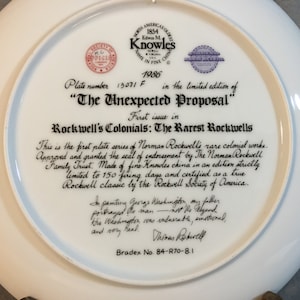 Vintage Norman Rockwell "the Unexpected Proposal" Plate - Etsy