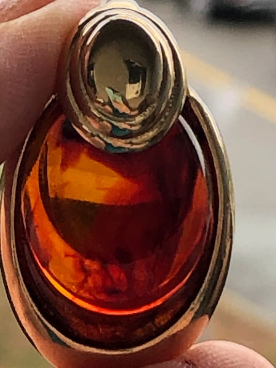 Vintage Sarah Coventry amber pendant - Gem