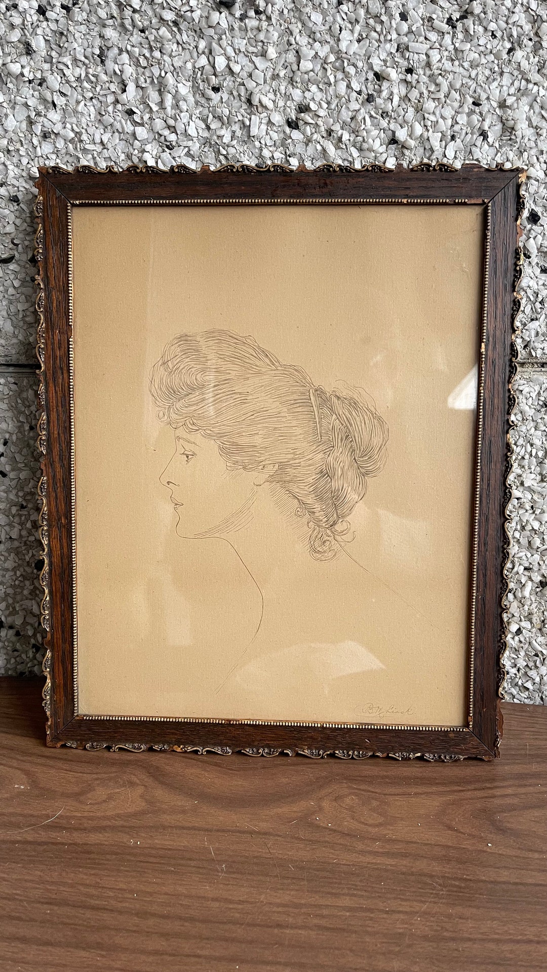 Antique 1880s Pencil Portrait of Victorian Woman - Etsy