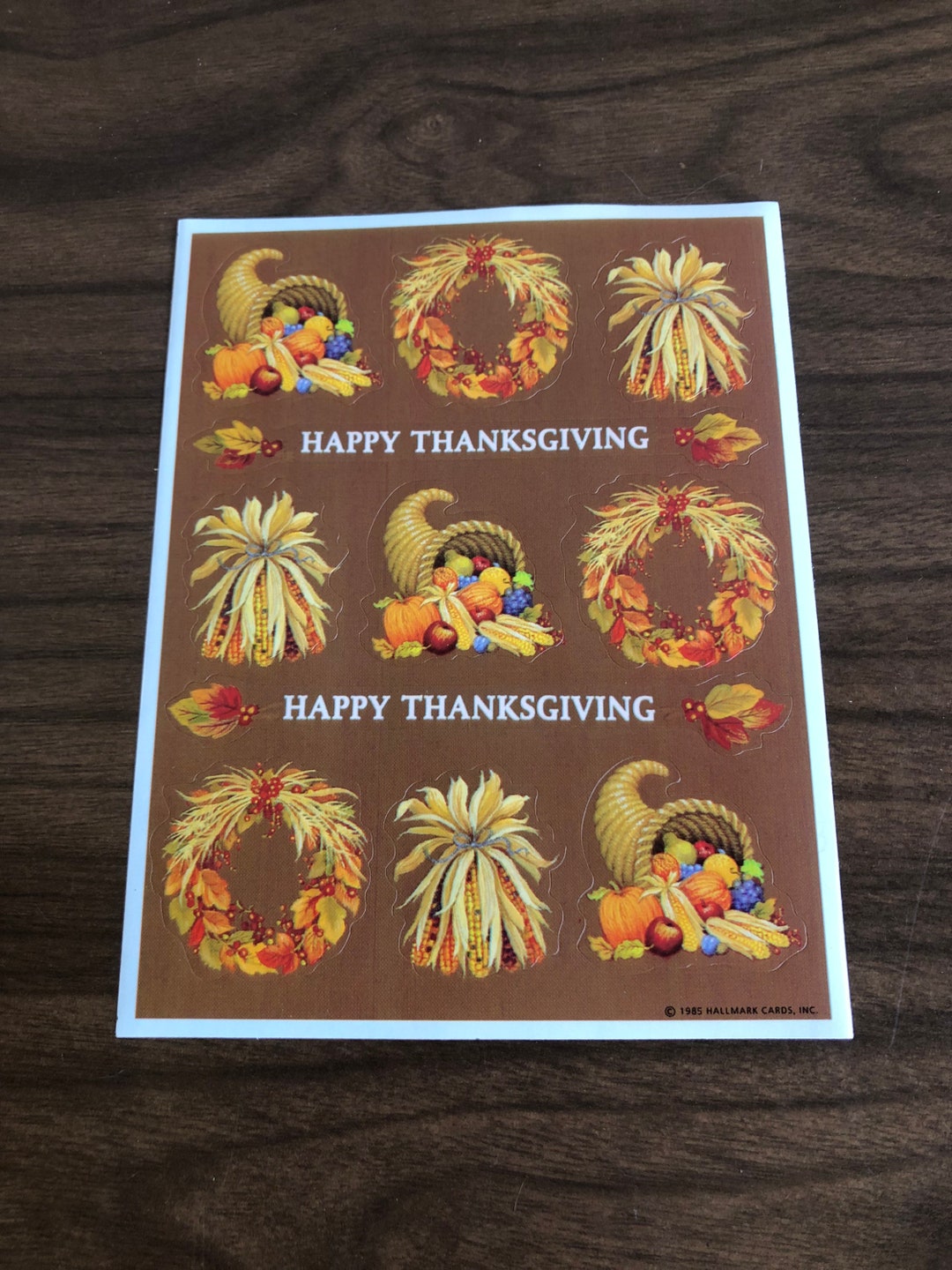Vintage Hallmark Thanksgiving Stickers Sheet - Etsy