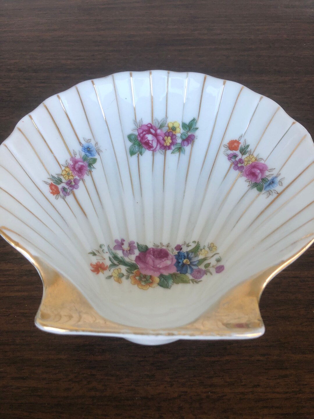 Vintage Floral Rose Porcelain Dish Clamshell - Etsy