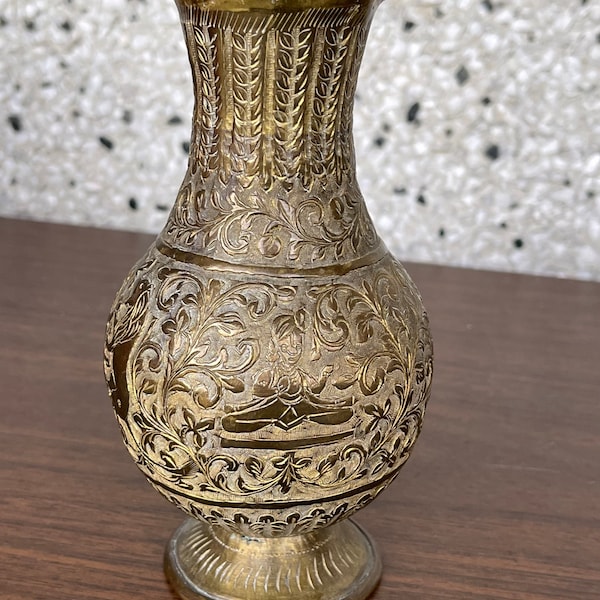 Vintage Brass Vase - Etsy