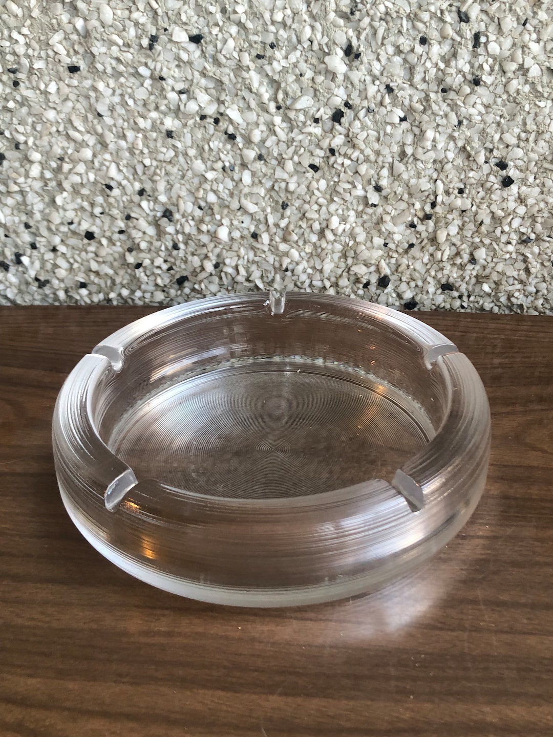 Vintage Heavy Thick Clear Glass Round Ashtray - Etsy