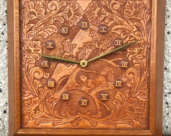 Wood Carved Clock - Etsy