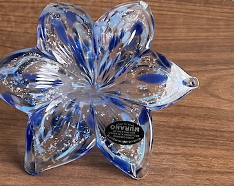 Murano Glass Flower Hand Blown Glass Flower Art Glass Lily Pink and ...