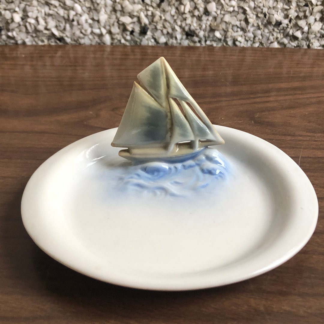 Vintage German Sailboat Plate - Etsy