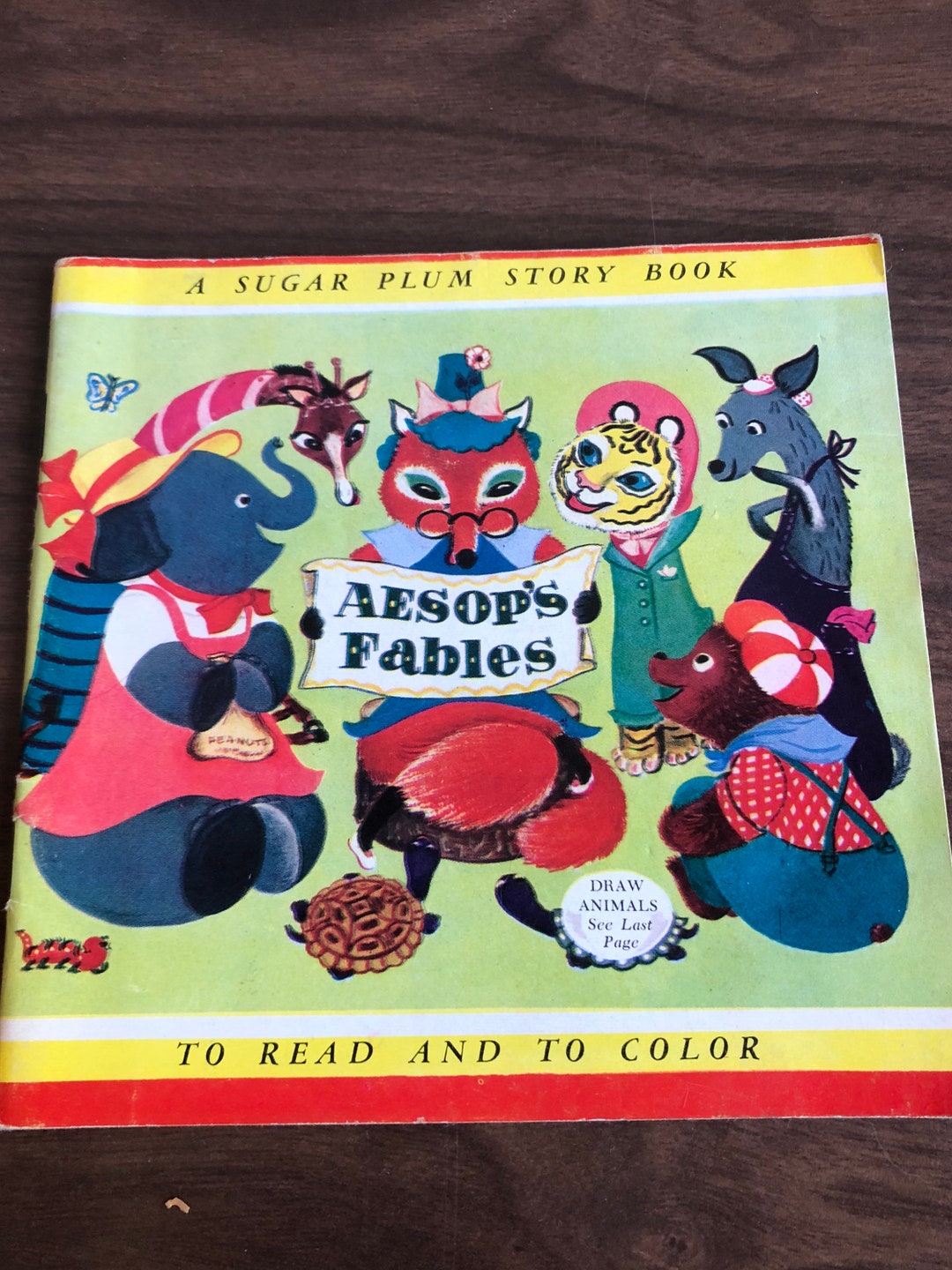 Vintage Aesops 1953 Coloring Book - Etsy