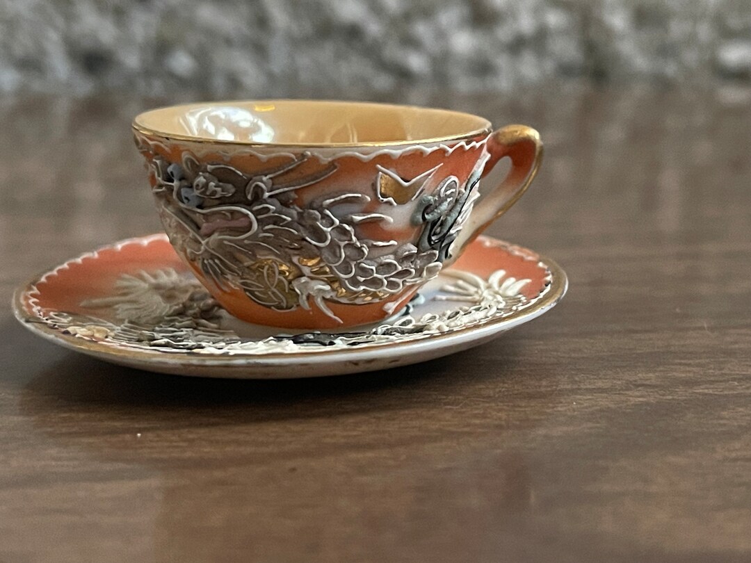 Vintage Dragon Ware Japan Tea Cup and Saucer - Etsy