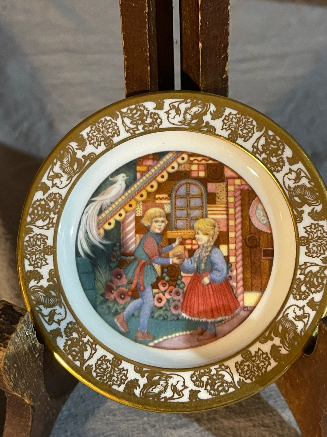 Franklin Porcelain Mini Plate: Vintage Hansel and Gretel Fairy Tale - Etsy