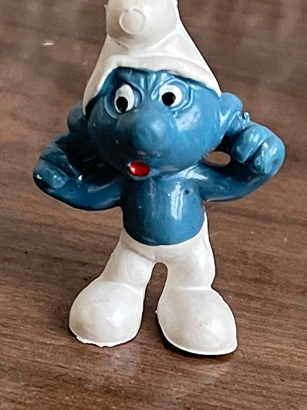 Smurf Holding Ears Vintage German Toy - Etsy