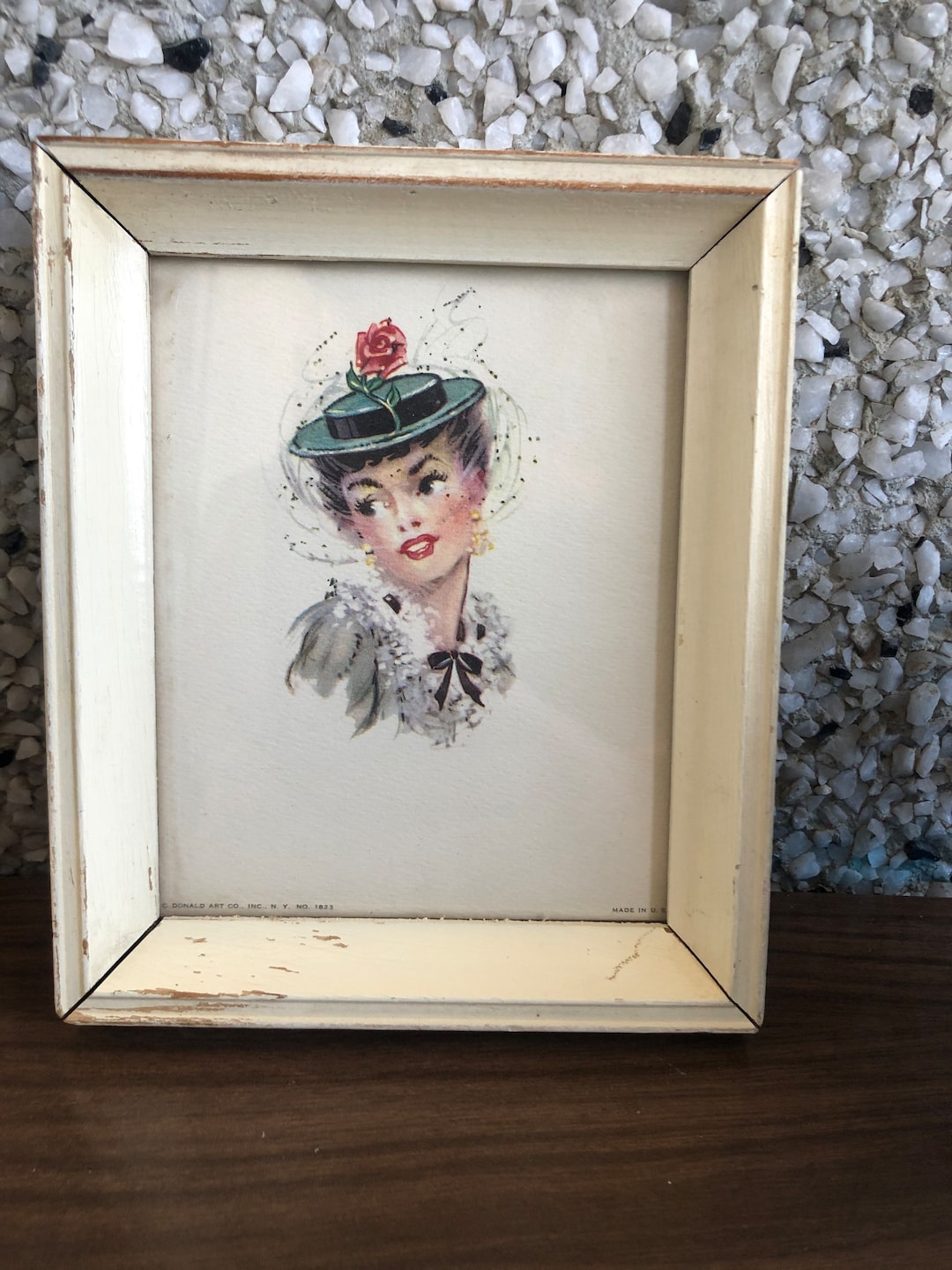 Vintage 1950’s Donald Art Lithograph Woman - Etsy
