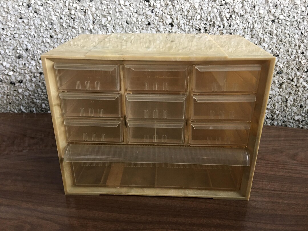 Vintage Akro-mils Storage Drawers Cabinet Marbleized Plastic Nine ...