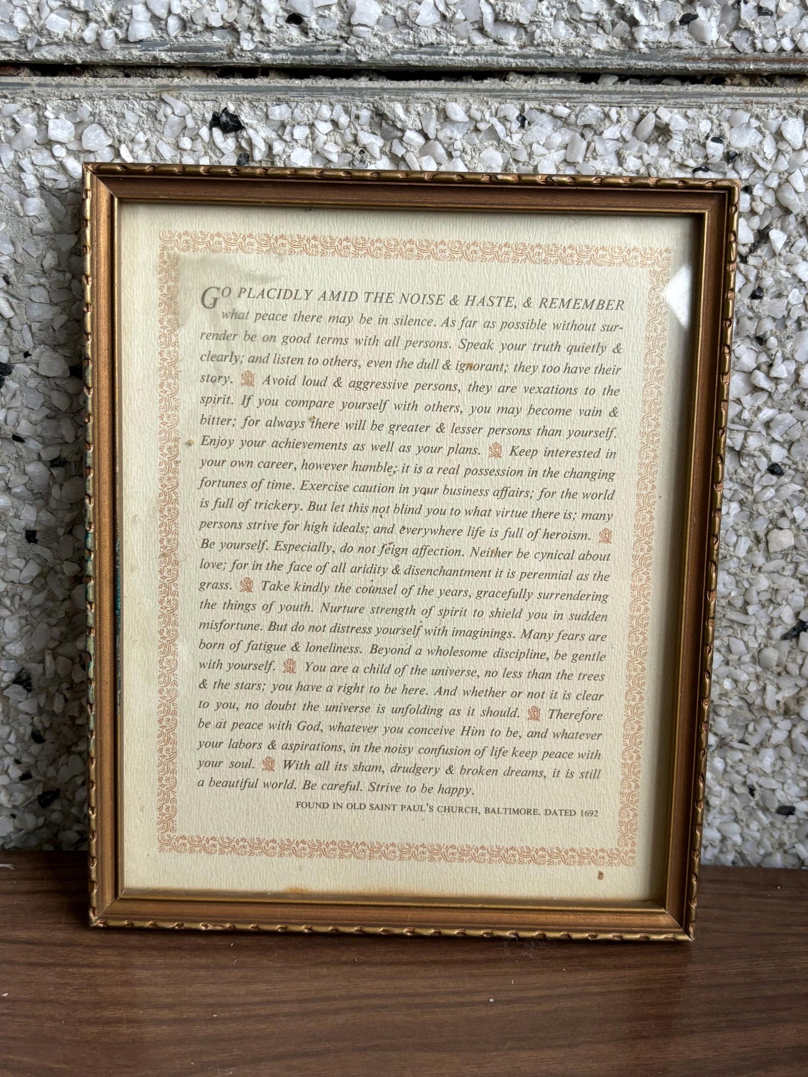 Go Placidly Poem From 1692 Print - Etsy