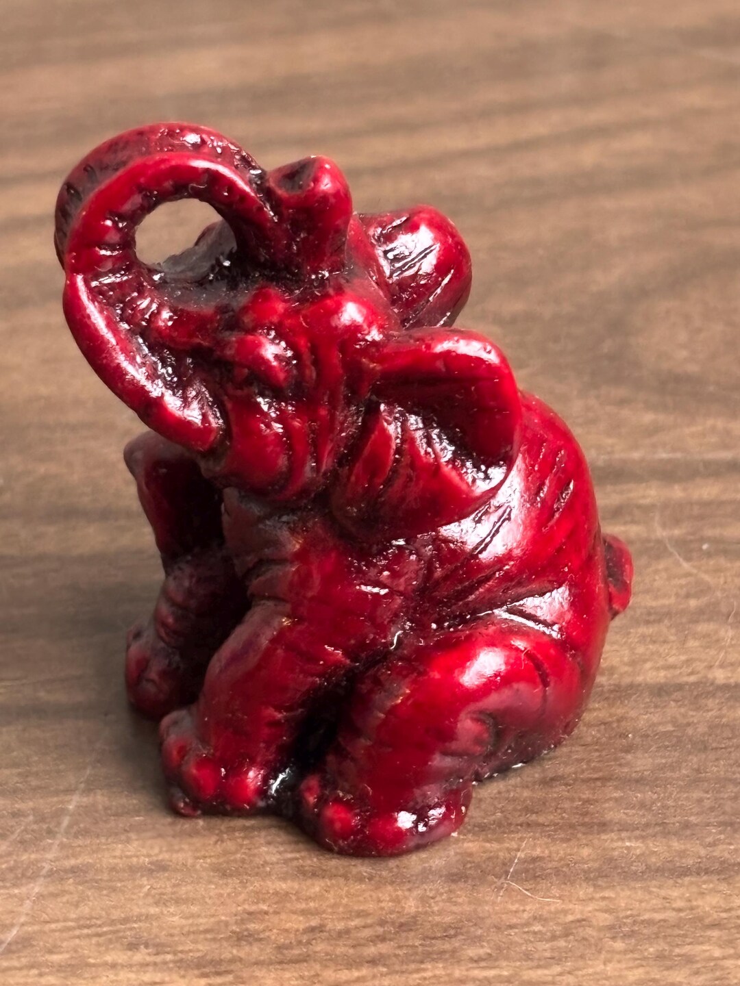 Vintage Resin Red Elephant - Etsy