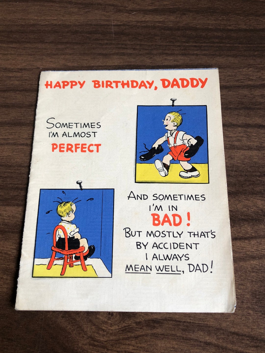 Vintage Dagwood Cartoon Birthday Dad Card ( Used ) - Etsy