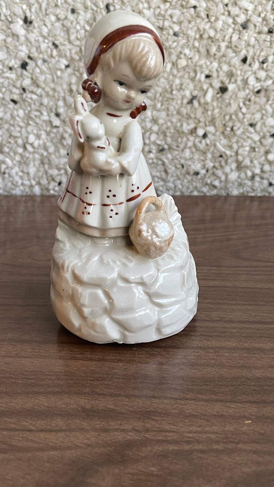 Vintage Girl With Bunny Music Box - Etsy