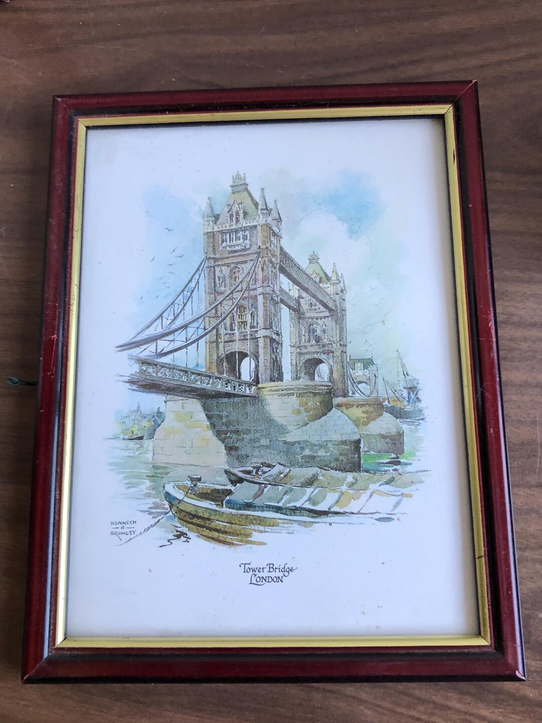 Vintage Tower London Bridge Print by Kenneth Bromley - Etsy
