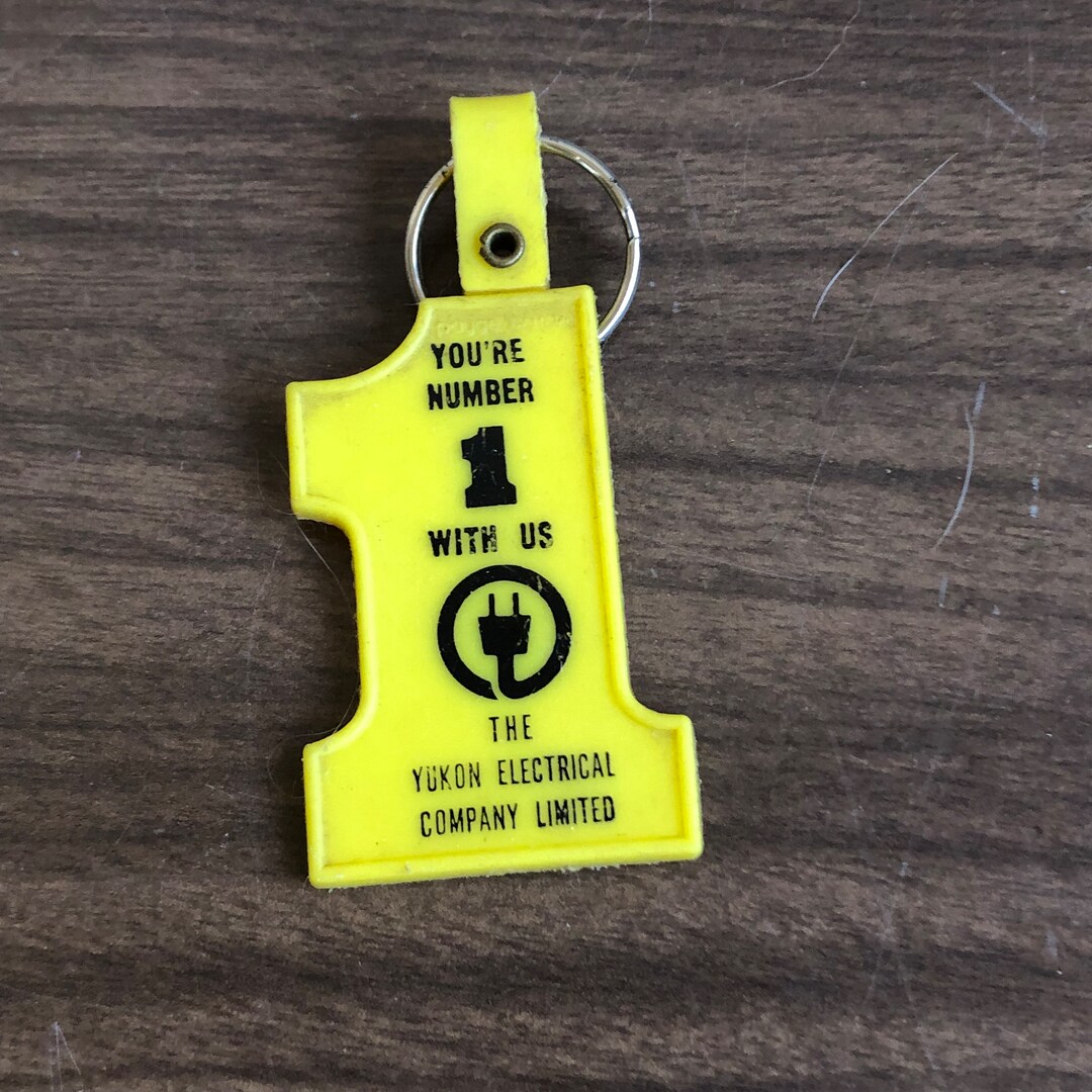 Vintage Yukon Electrical Number One Yellow Keychain - Etsy