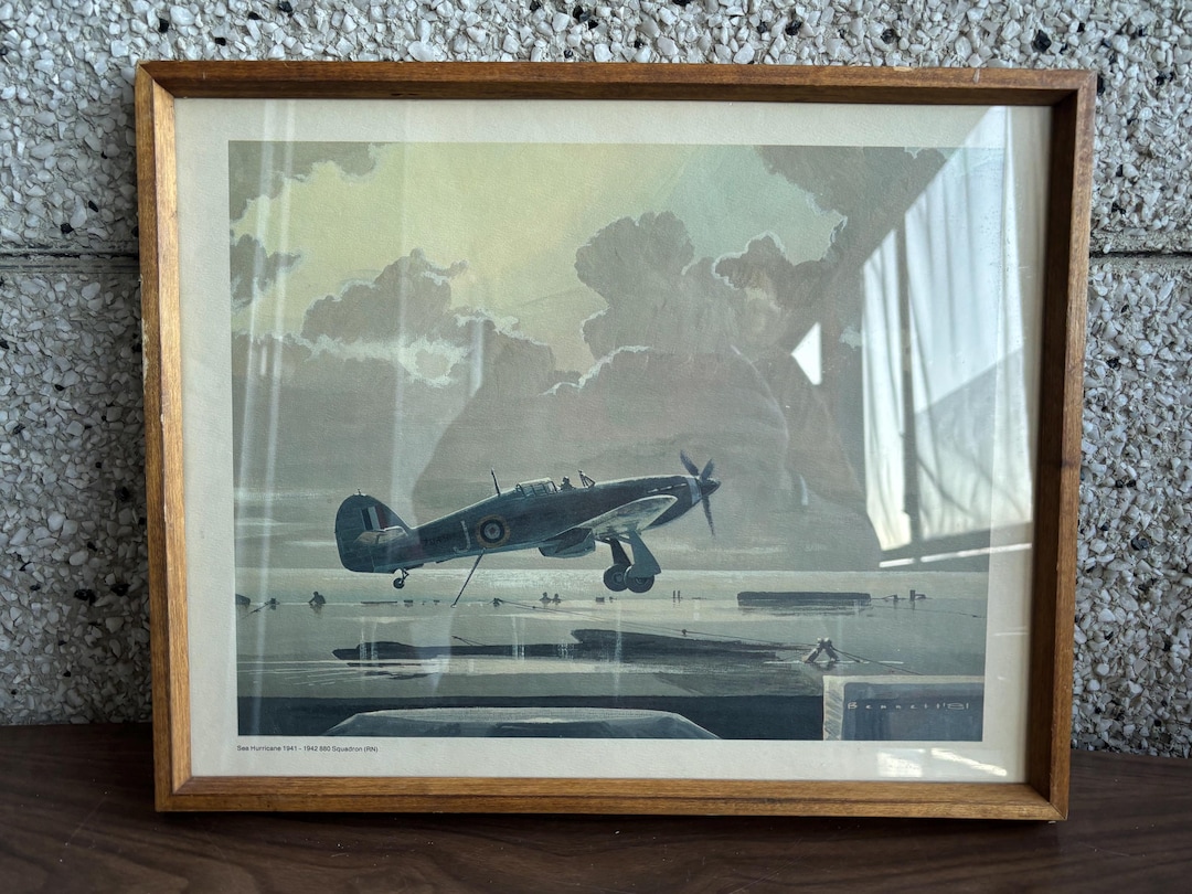 Vintage Geoff Bennett Sea Hurricane Plane Print - Etsy