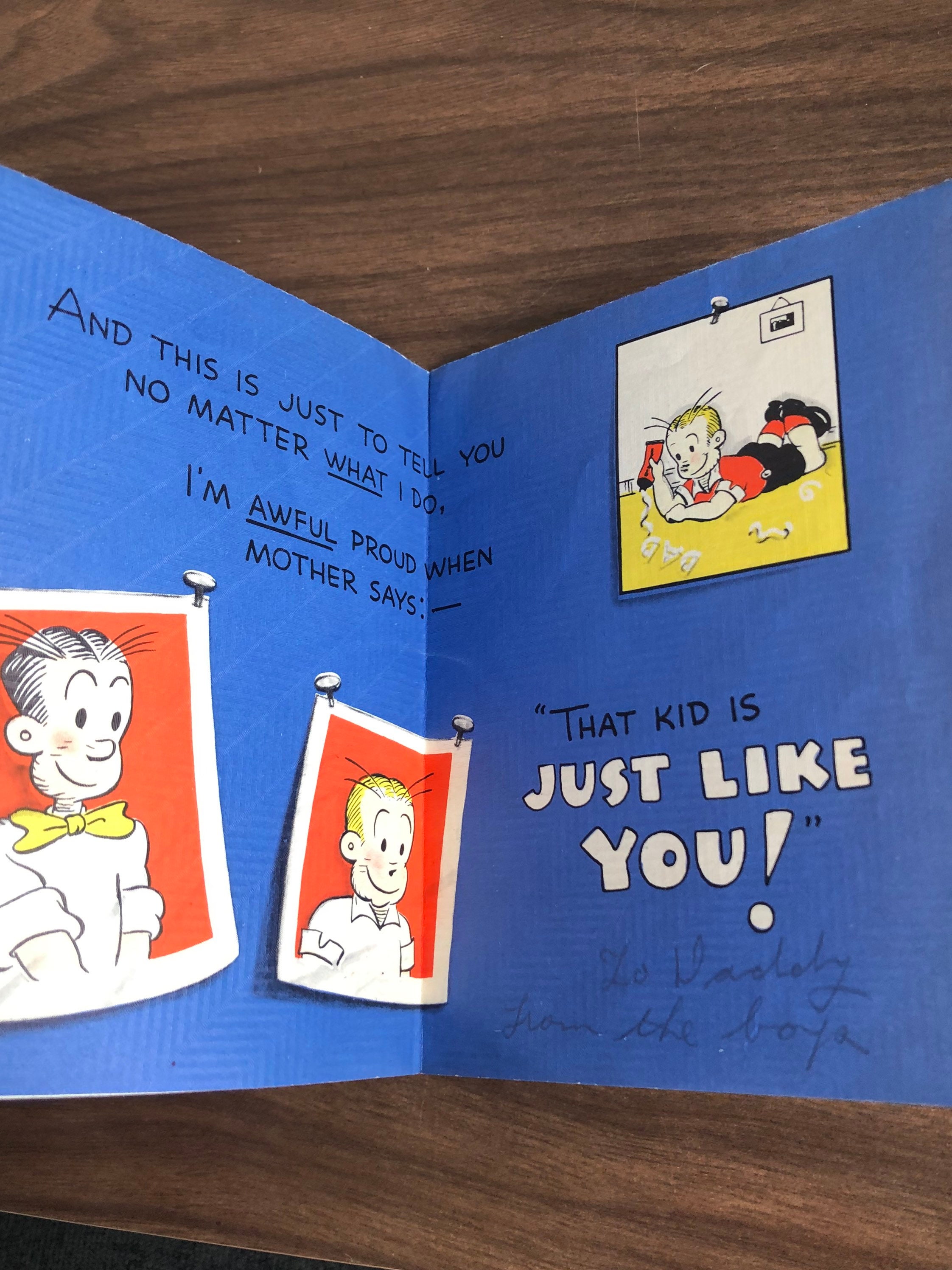 Vintage Dagwood Cartoon Birthday Dad Card ( Used ) - Etsy