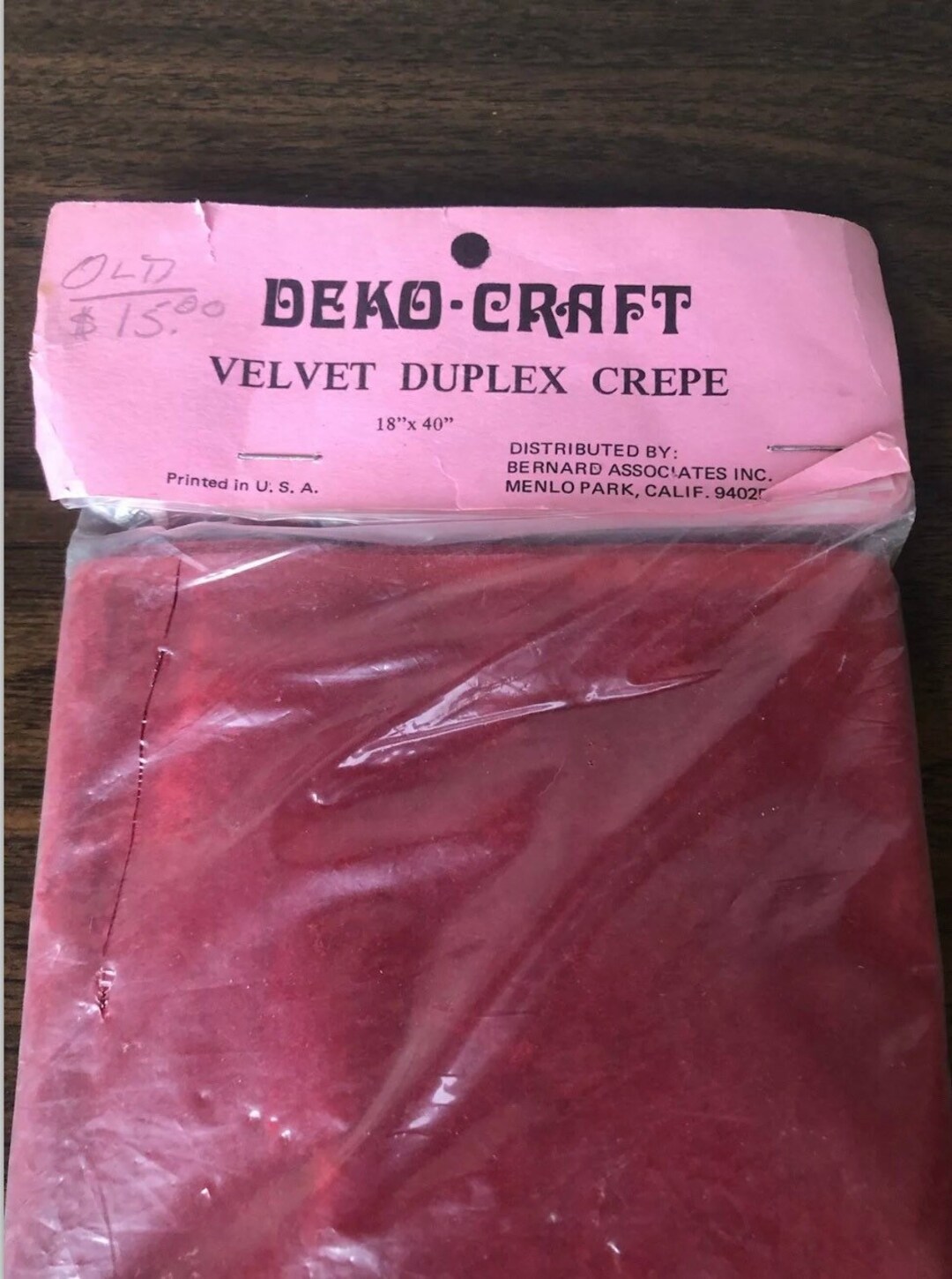 Vintage Deko Craft Red Duplex Crepe Fabric 18”x40” - Etsy