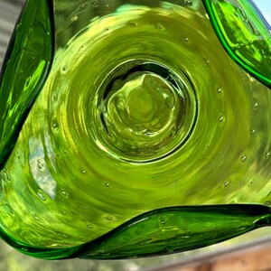 Vintage Blenko Green Glass Bowl With Controlled Bubbles - Etsy