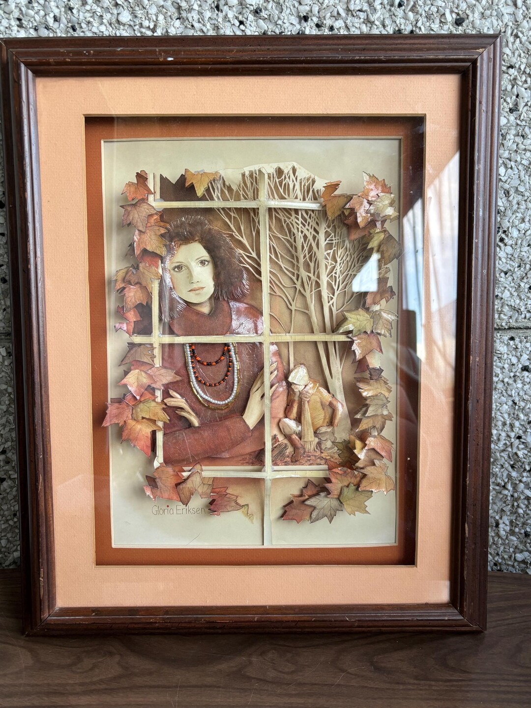 Vintage Gloria Erickson 3D Autumn Woman Fall Print - Etsy