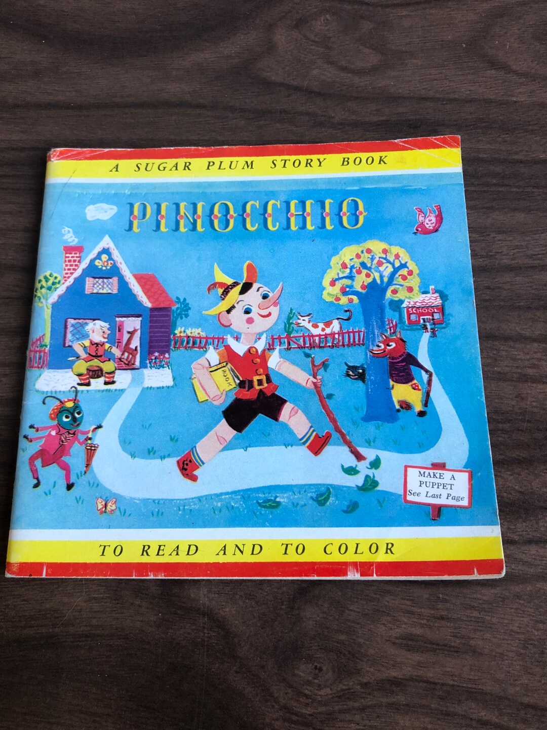 Vintage 1950’s Pinocchio Coloring Book ( Couple Pages Colored ) - Etsy