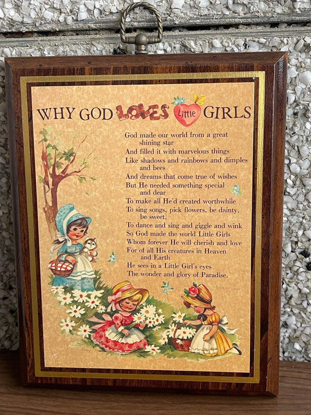 Why God Loves Girls Vintage Plaque - Etsy