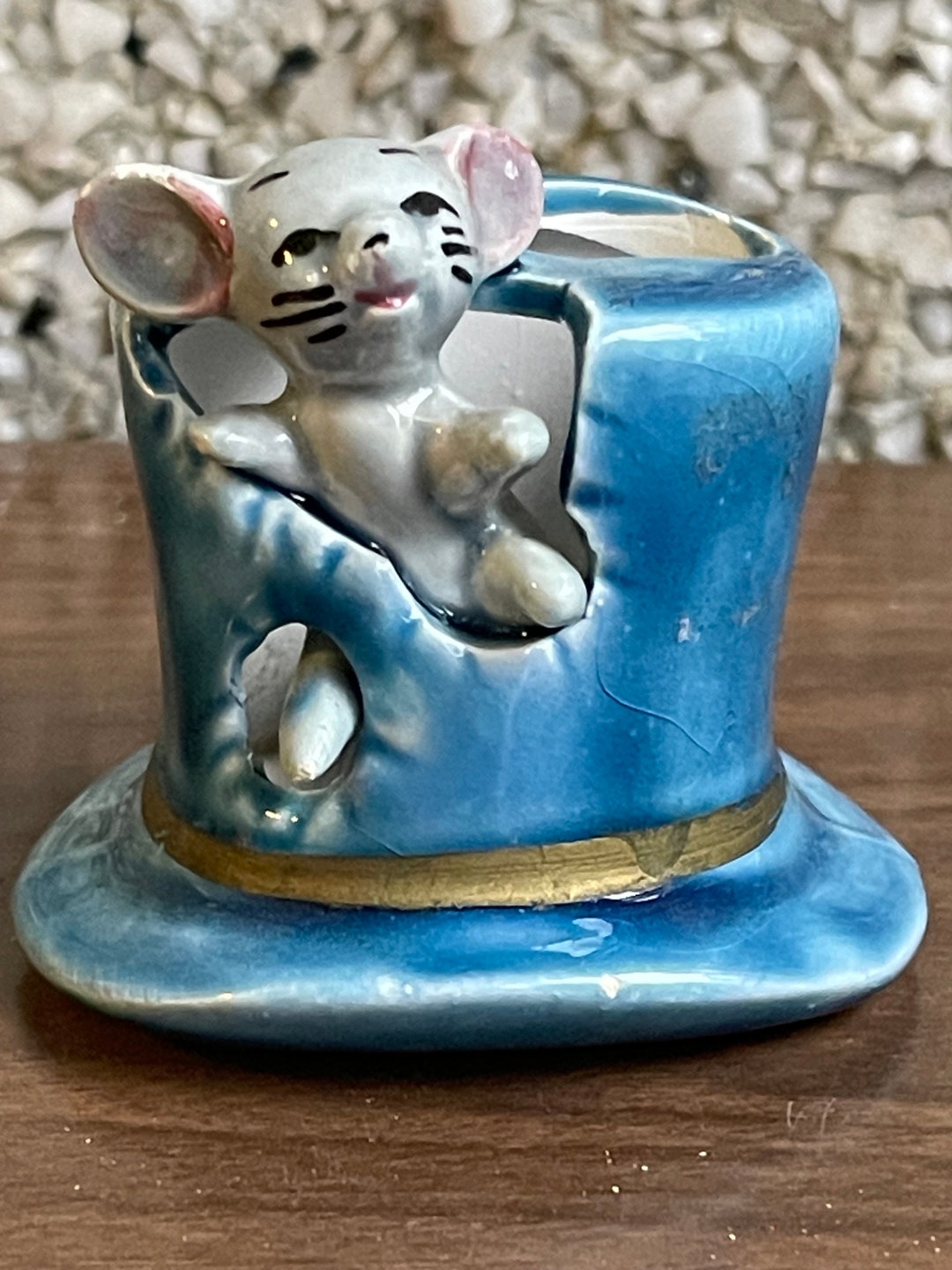 Vintage Mouse in Hat Toothpick Holder - Etsy