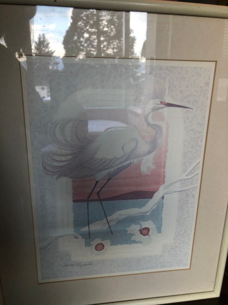 Vintage Harry Wysocki Egrets Crane Print - Etsy