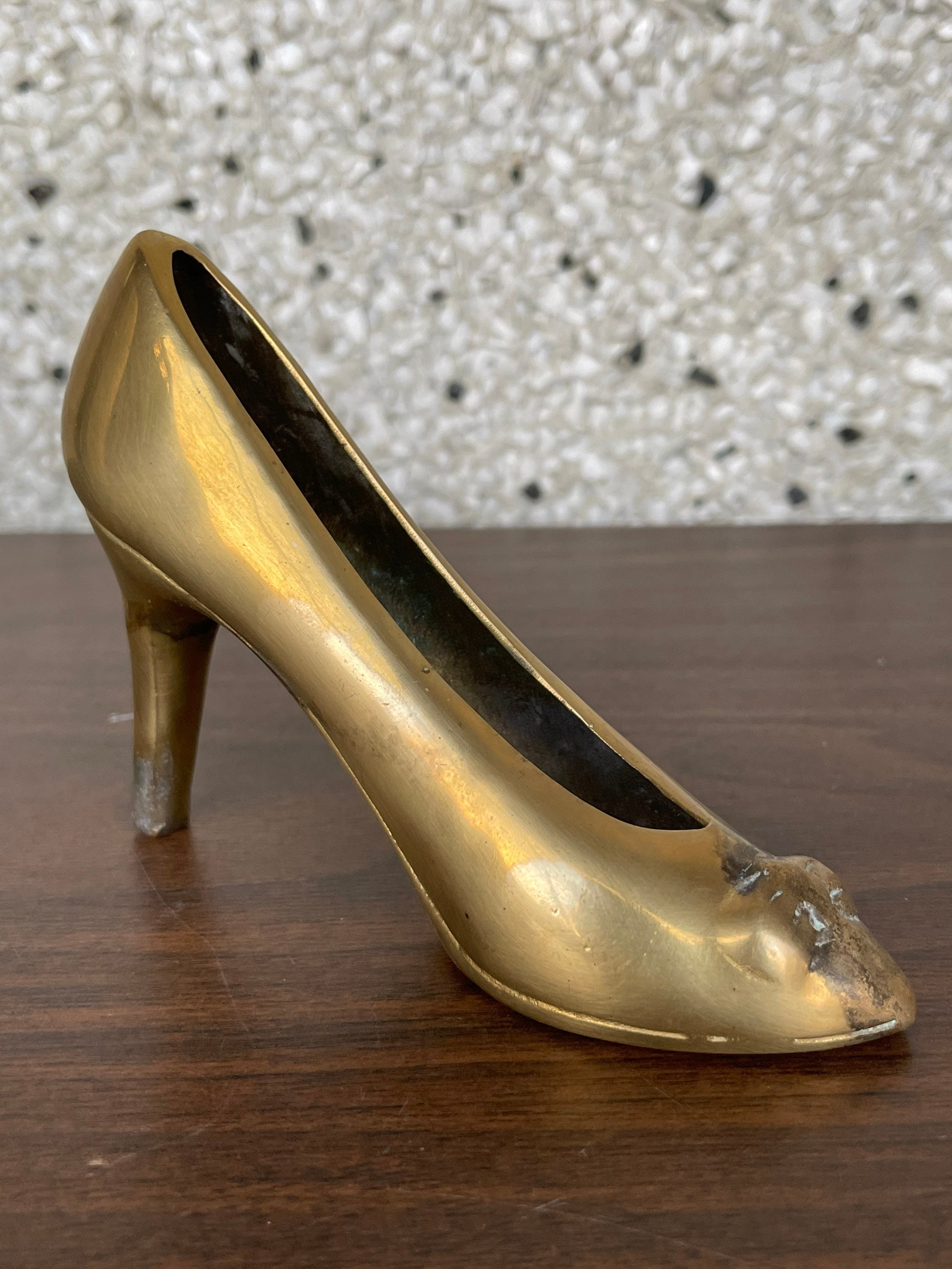 Vintage Brass High Heel Shoe - Etsy Vintage Brass High Heel Shoe - Etsy
