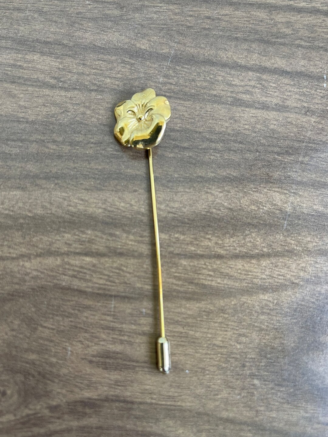 Vintage Gold Colored Flower Lapel Pin - Etsy