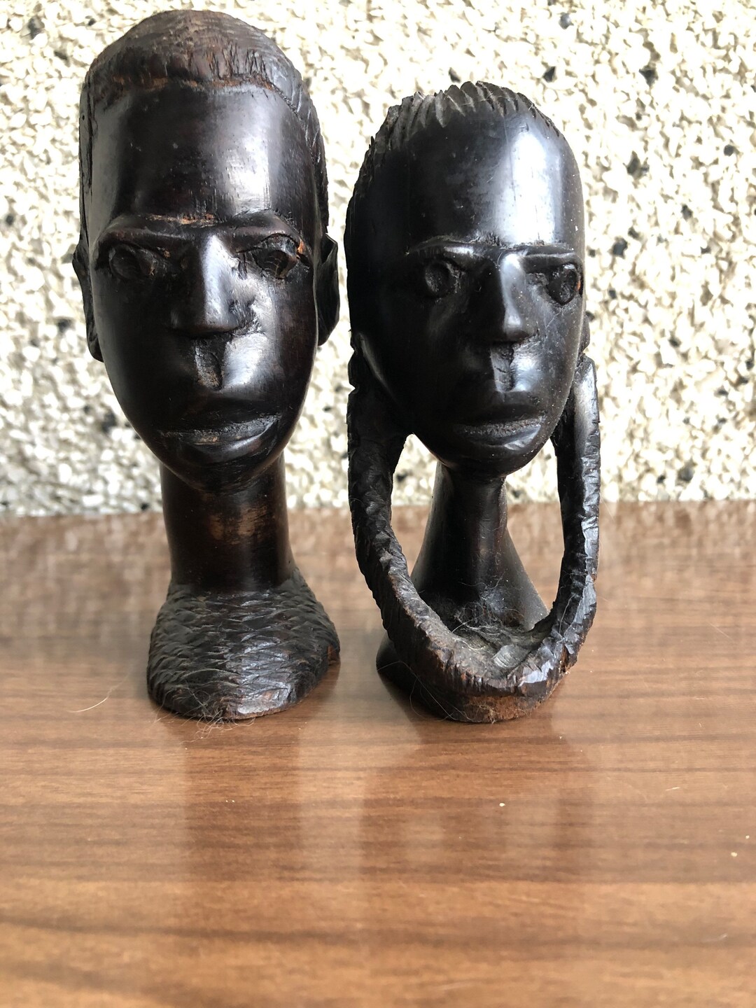 Vintage Hand Carved African Couple Busts - Etsy