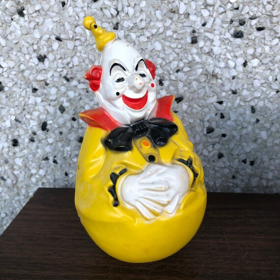 Vintage Rolly Polly Wobble Clown Toy | Etsy