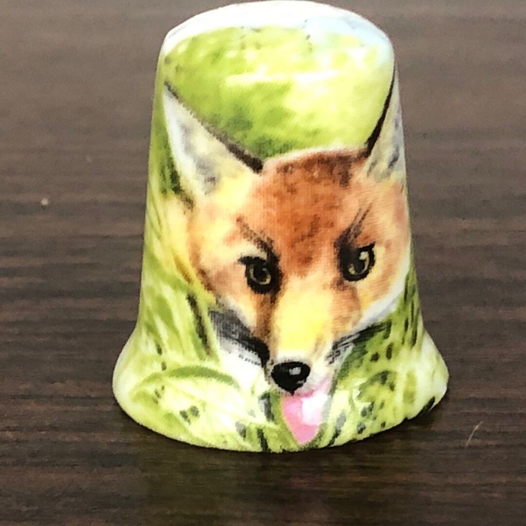 Vintage Fox Thimble Fine Bone China Made in England - Etsy