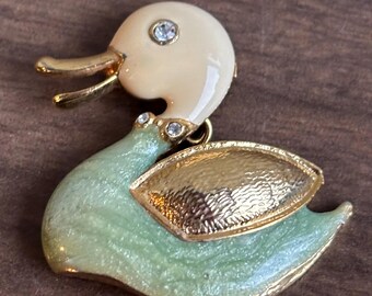 Vintage Duck Brooch Pin Bird Jewellery Mallard Duck Vintage Lapel Pin ...