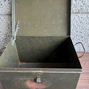 Vintage Army Green Metal Box - Etsy