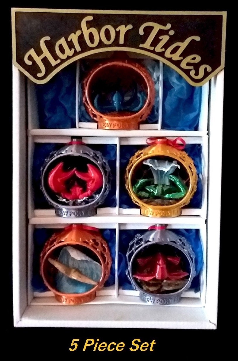 HARBOR TIDES Nautical Buoy Sea Creature Ornaments and Lighthouse ...