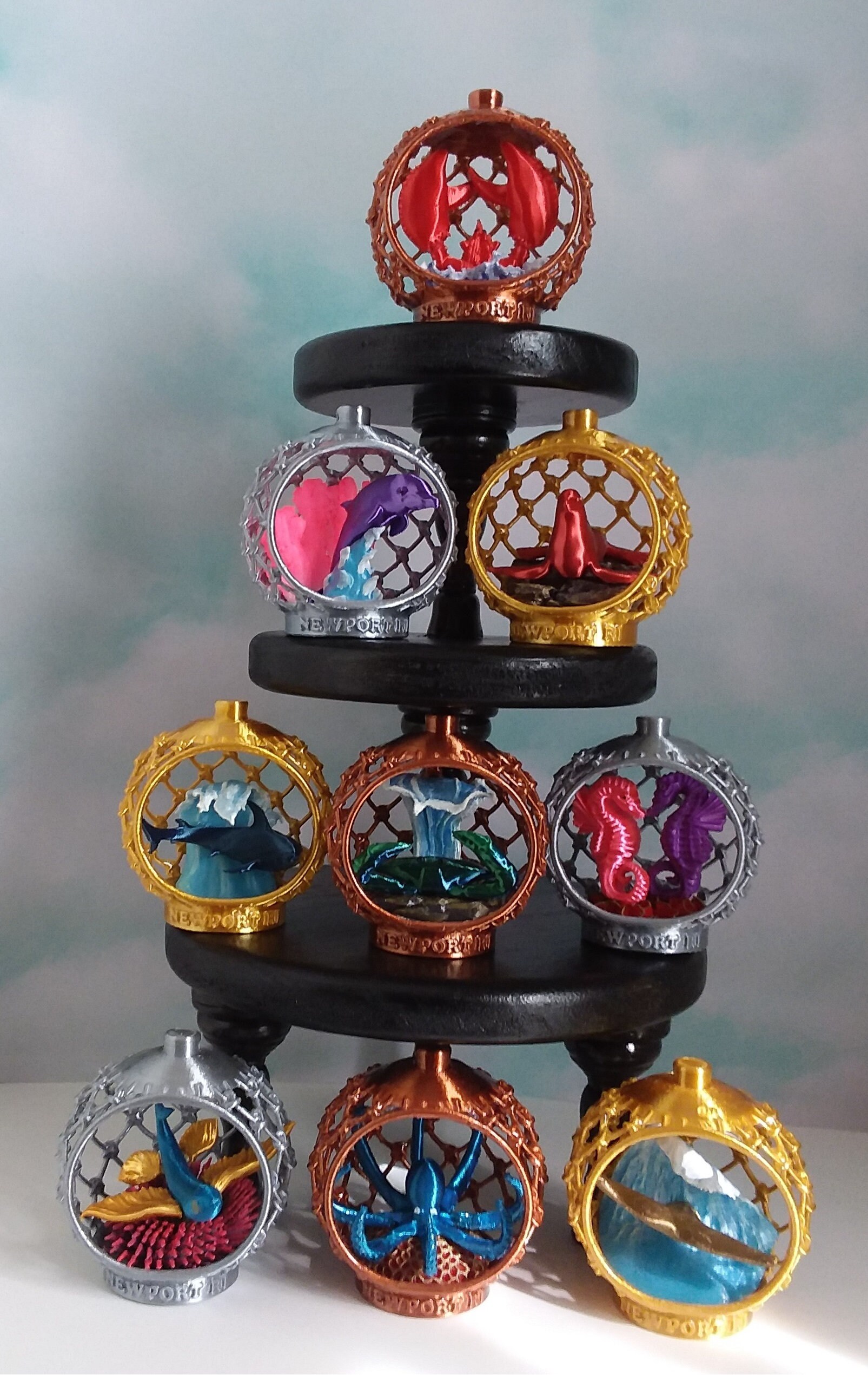 HARBOR TIDES Nautical Buoy Sea Creature Ornaments and Lighthouse ...