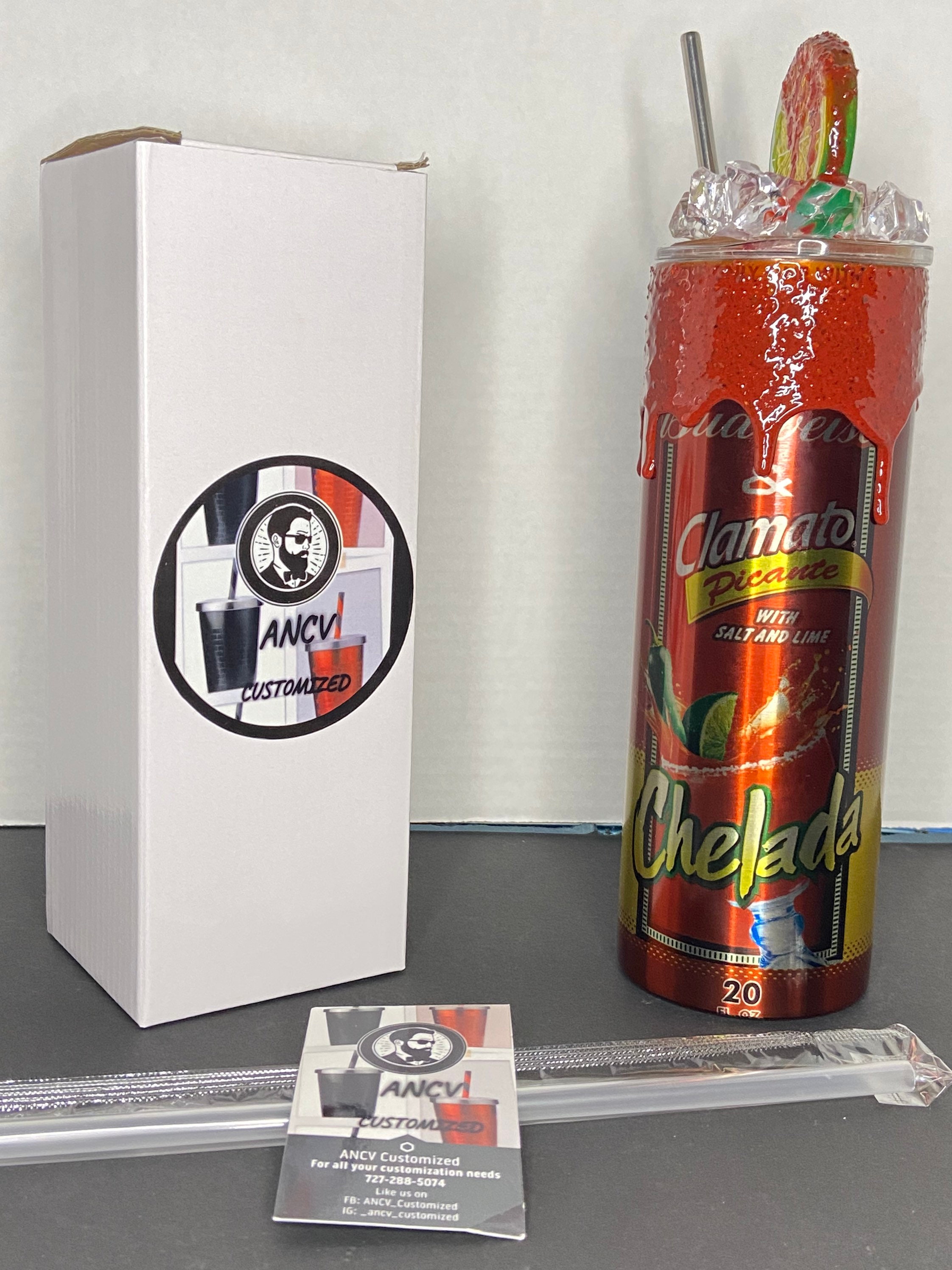 Bud Clamato Chelada with chamoy drip and Iced lime removable | Etsy