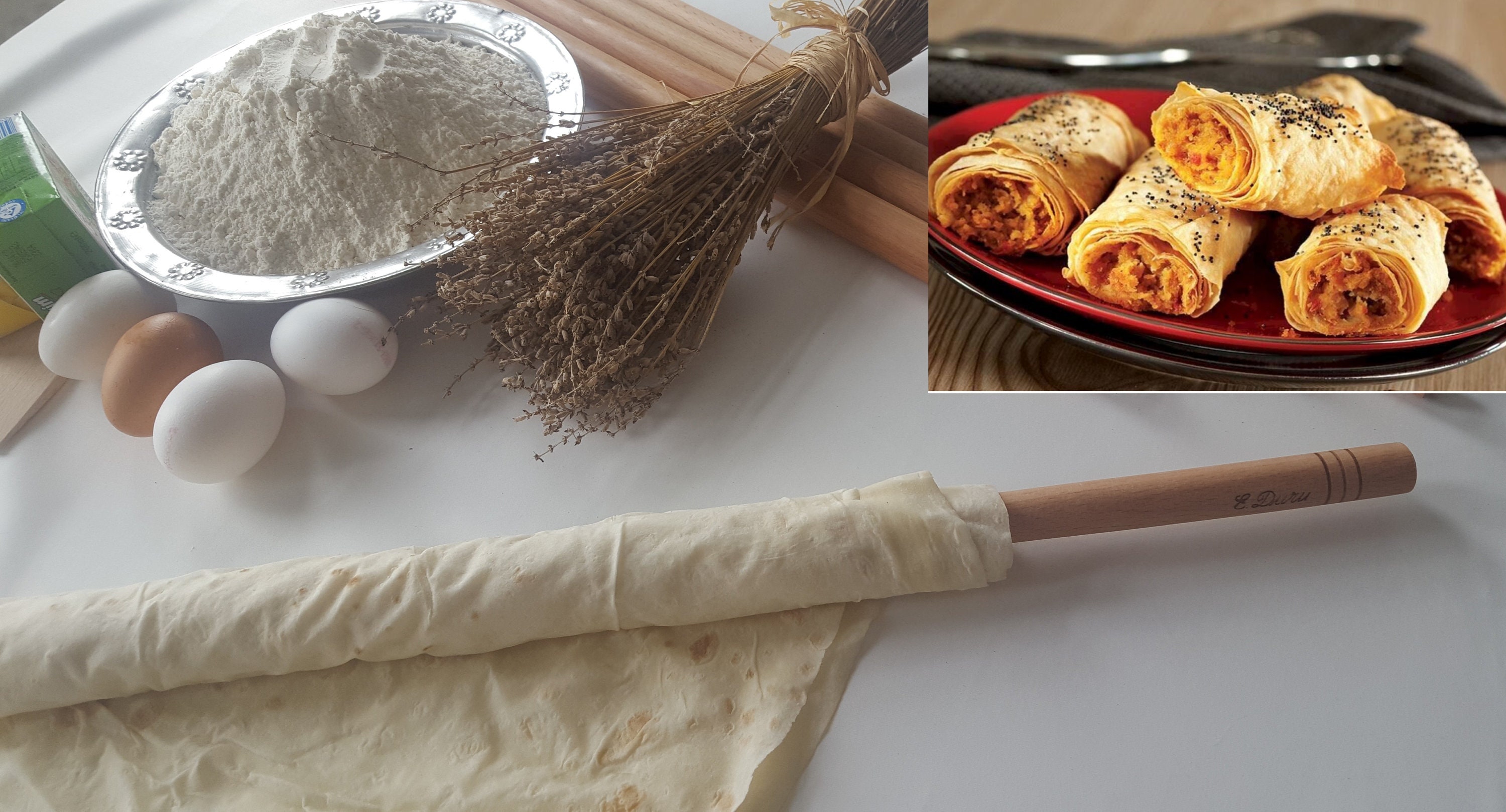 Thin Rolling Pin, Long 31 Inch (80 Cm), Turkish Oklava, Rolling Pin ...