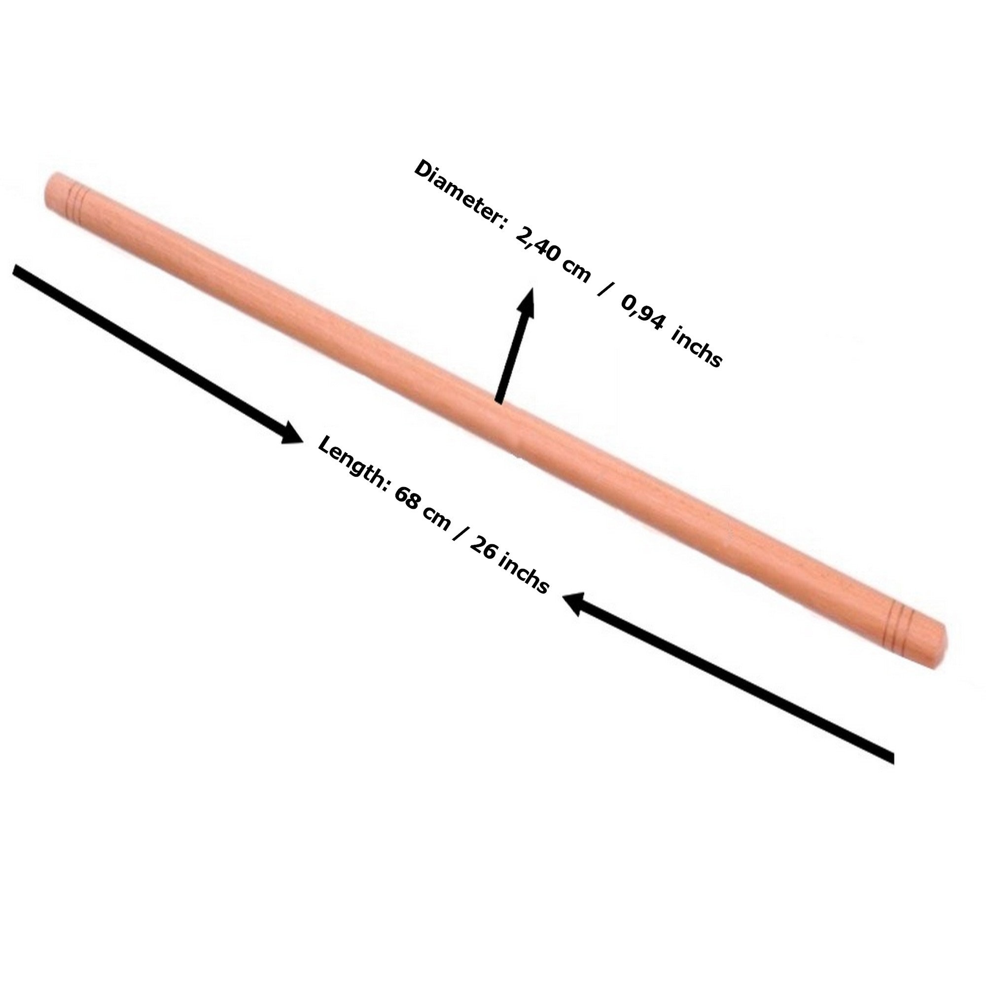 Thin Rolling Pin, Long 26 Inch /0.94-inch Oklava (68 Cm / 2,40 Cm ...