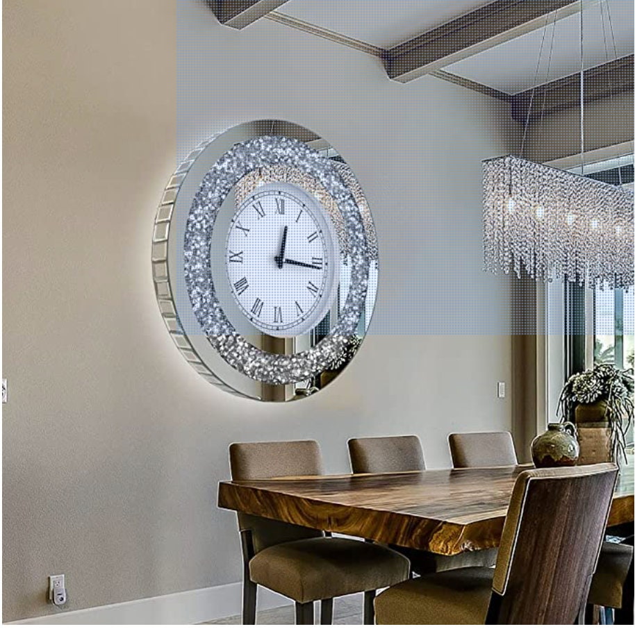 Large Wall Handmade Crystal Sparkle Diamond Wall Clock - Etsy