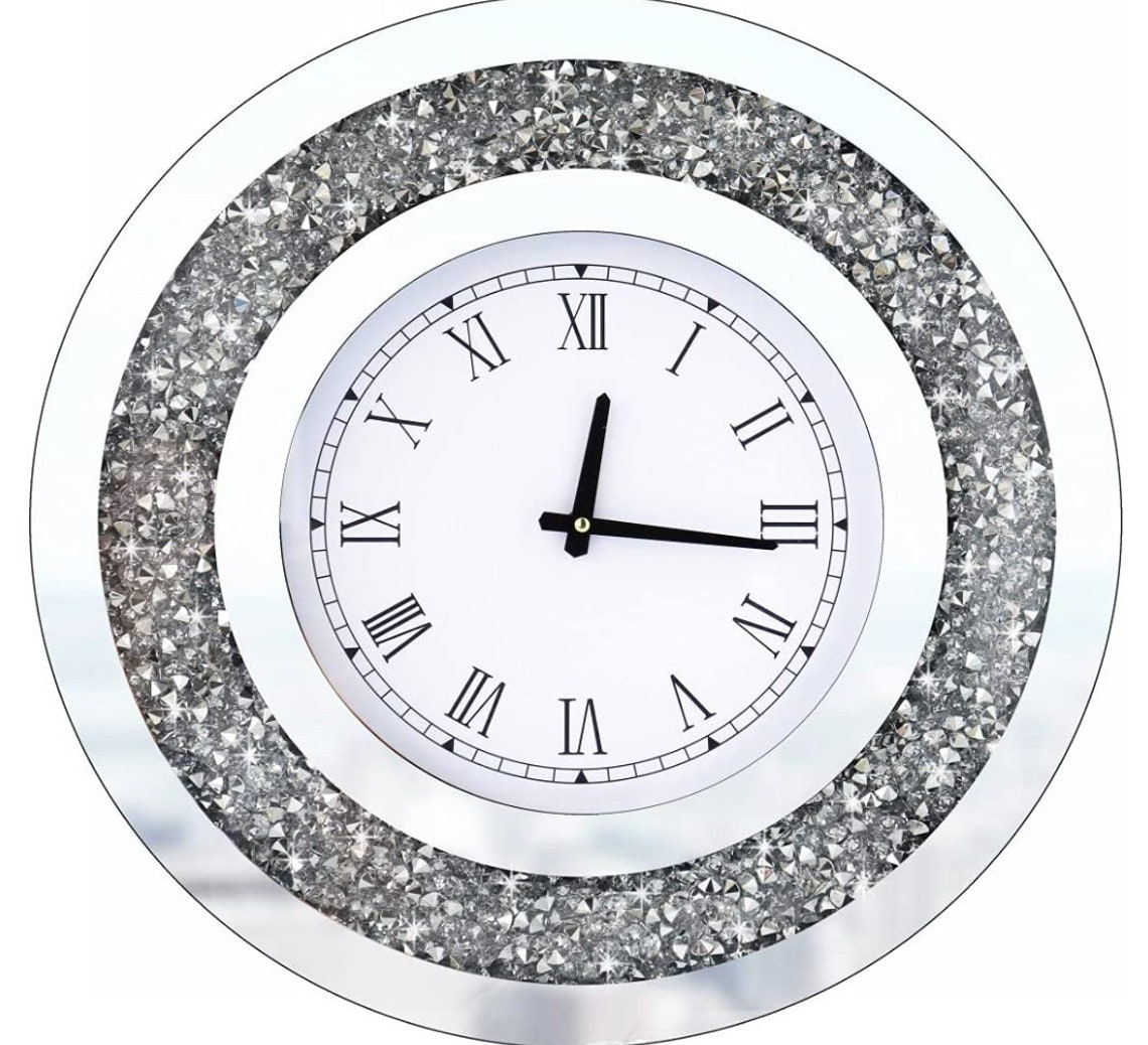 Large Wall Handmade Crystal Sparkle Diamond Wall Clock - Etsy