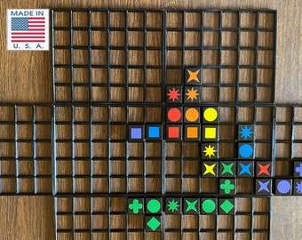 Qwirkle magnetic CUBES Game GRIDS Wood Cubes Remain in Place, Complete ...